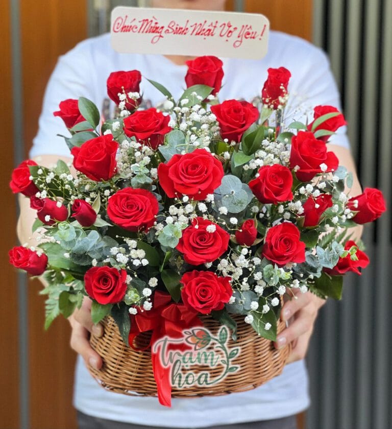Giỏ Hoa Tươi - Vì Yêu G006 - Trạm Hoa